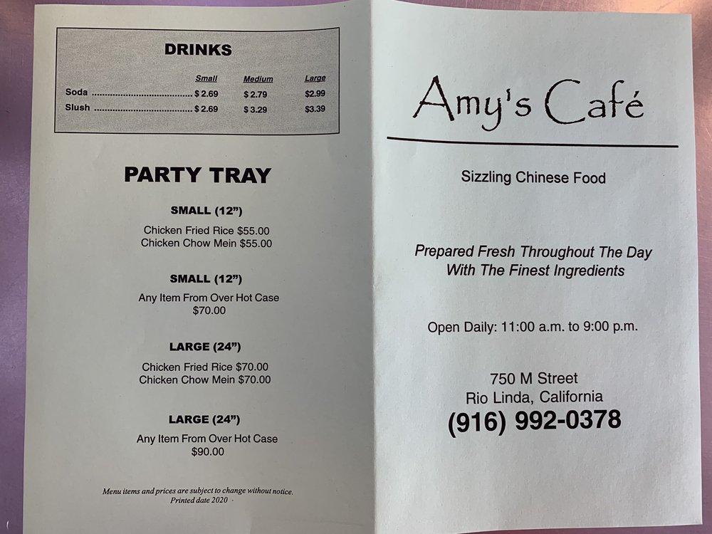 Menu at Amy's Cafe, Rio Linda