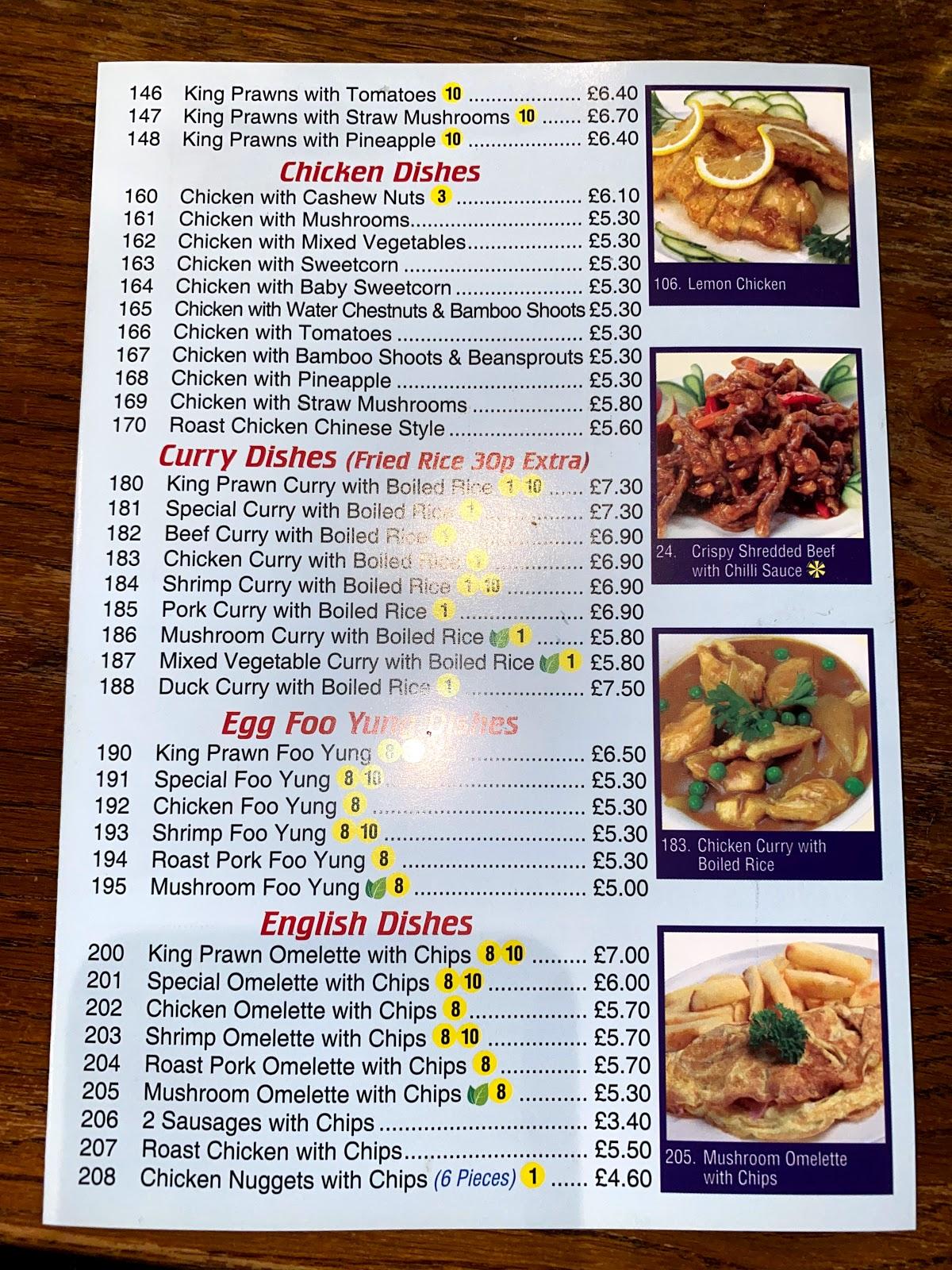 Menu at PO Lee fast food, Hook, High St