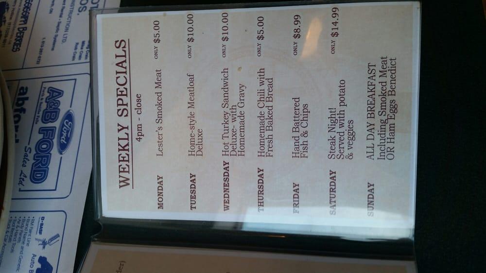Menu at Peter's Family Fare Restaurant, Perth