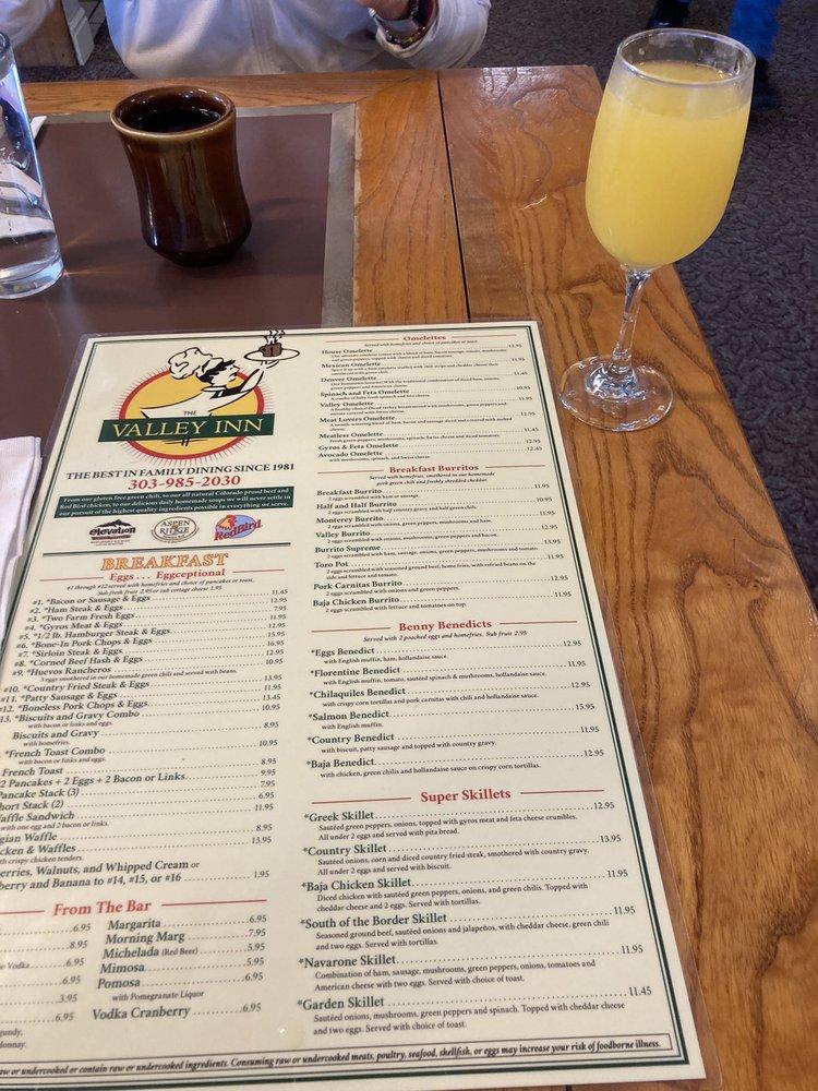 Menu at Valley Inn Restaurant, Lakewood