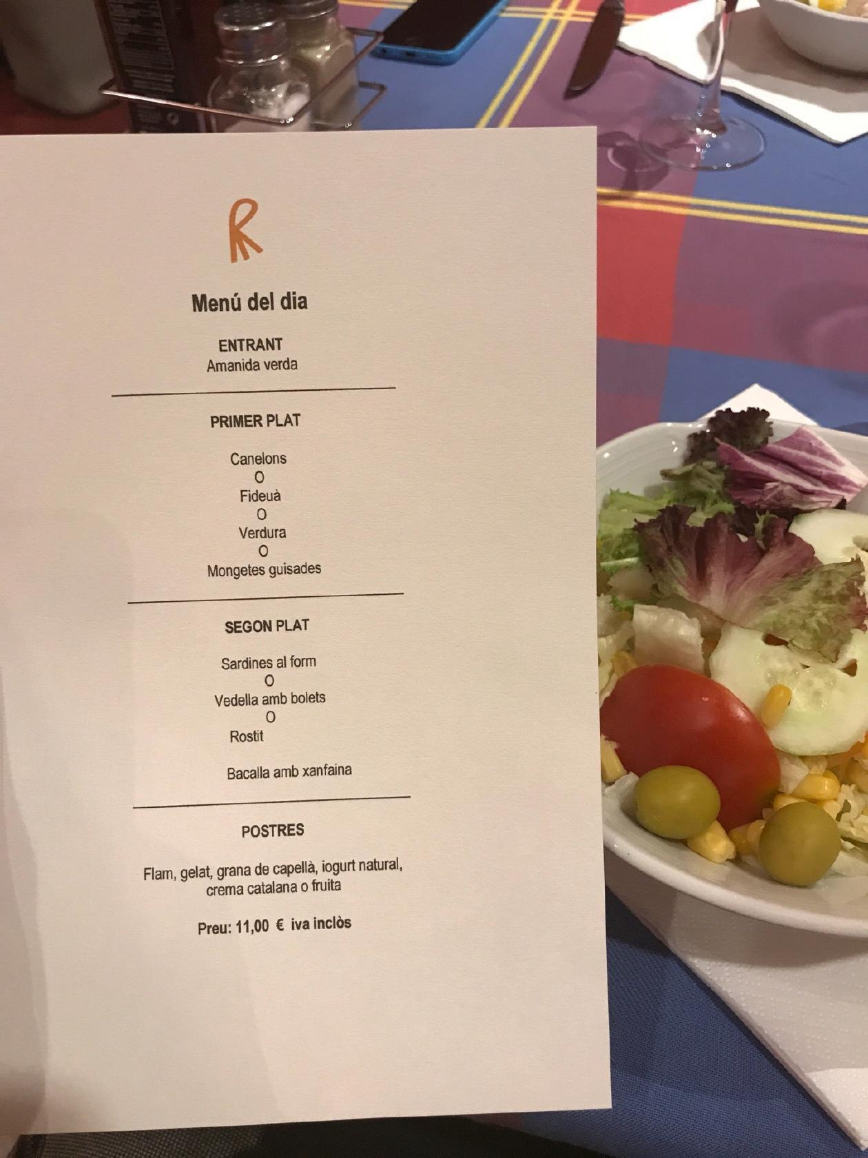 Carta del restaurante Can Roca, Gerona, Ctra. del Taialà