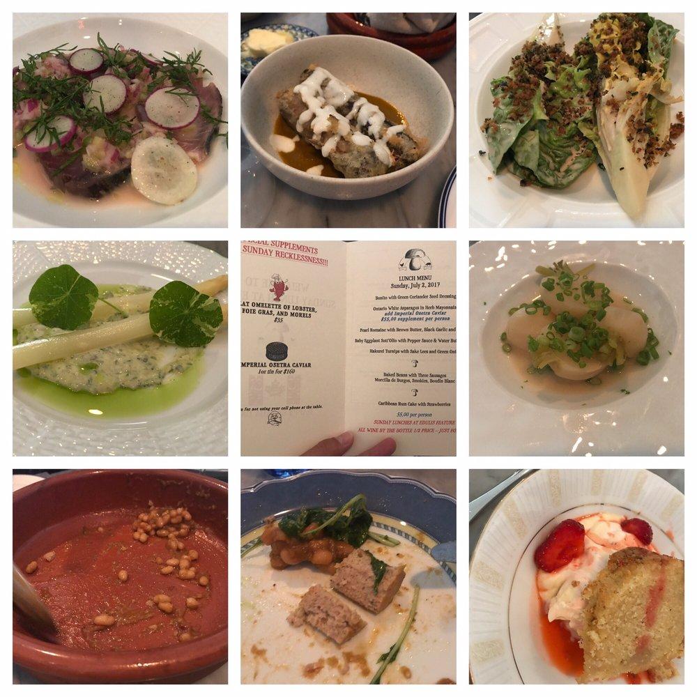 Menu at Edulis Restaurant, Toronto, 169 Niagara St
