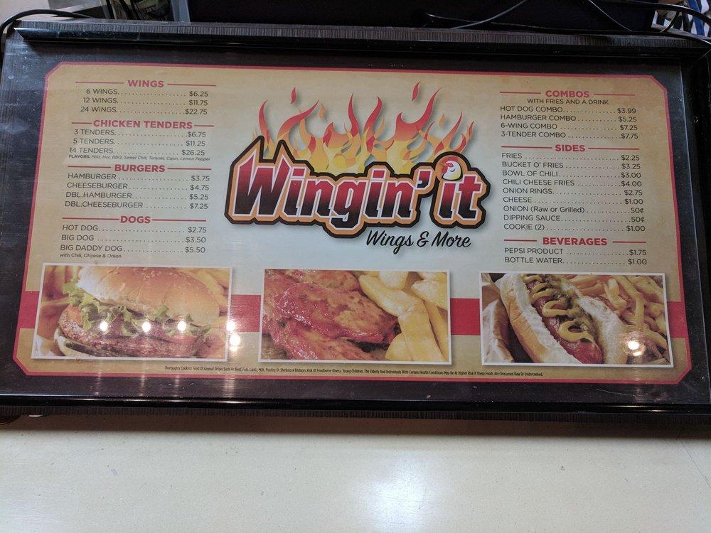 Menu at Wingin' It restaurant, Las Vegas