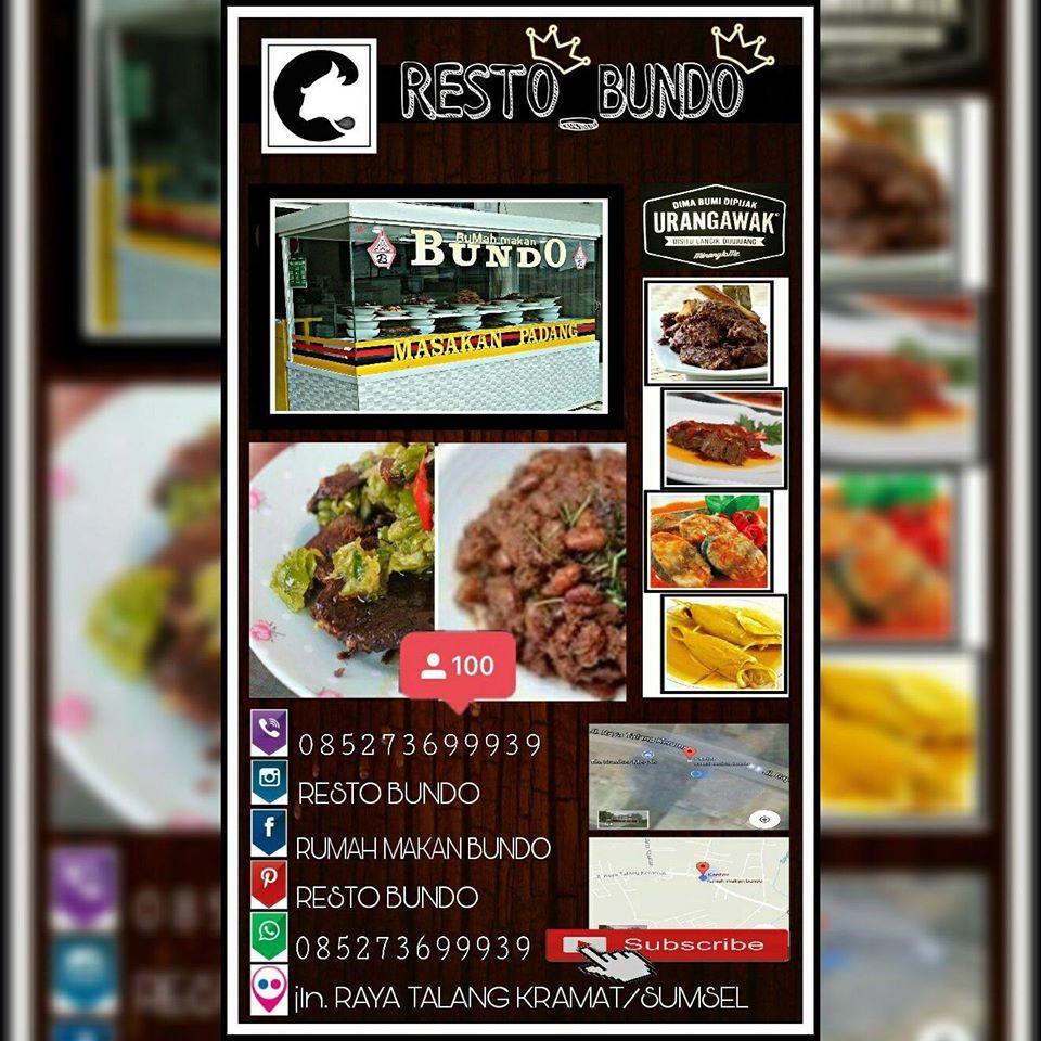 Menu at rumah makan bundo restaurant, Palembang