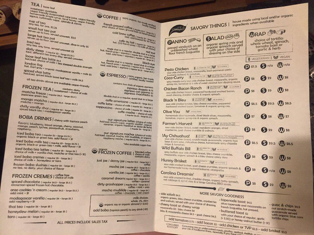 Menu at specialTEA Lounge & Café restaurant, Miami