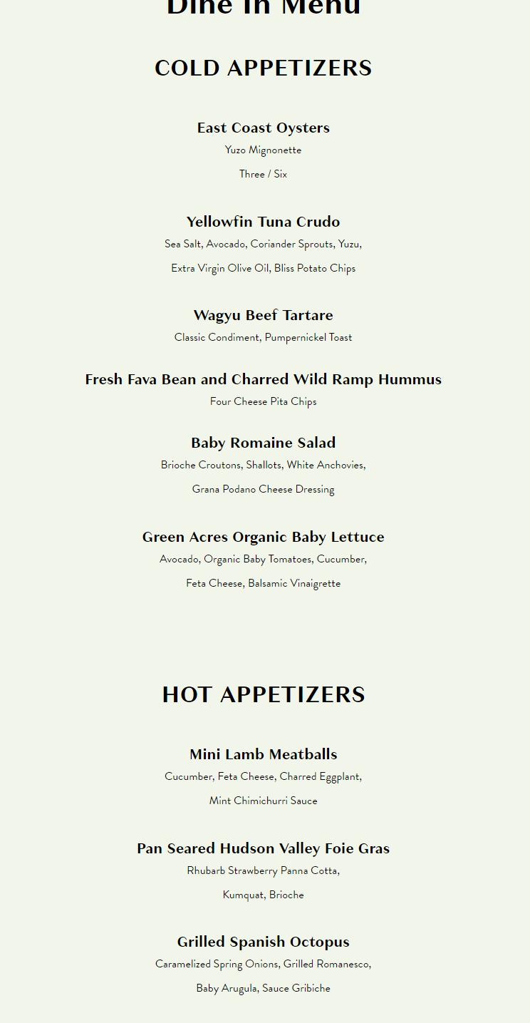 Menu at Alcove - Evanston restaurant, Evanston