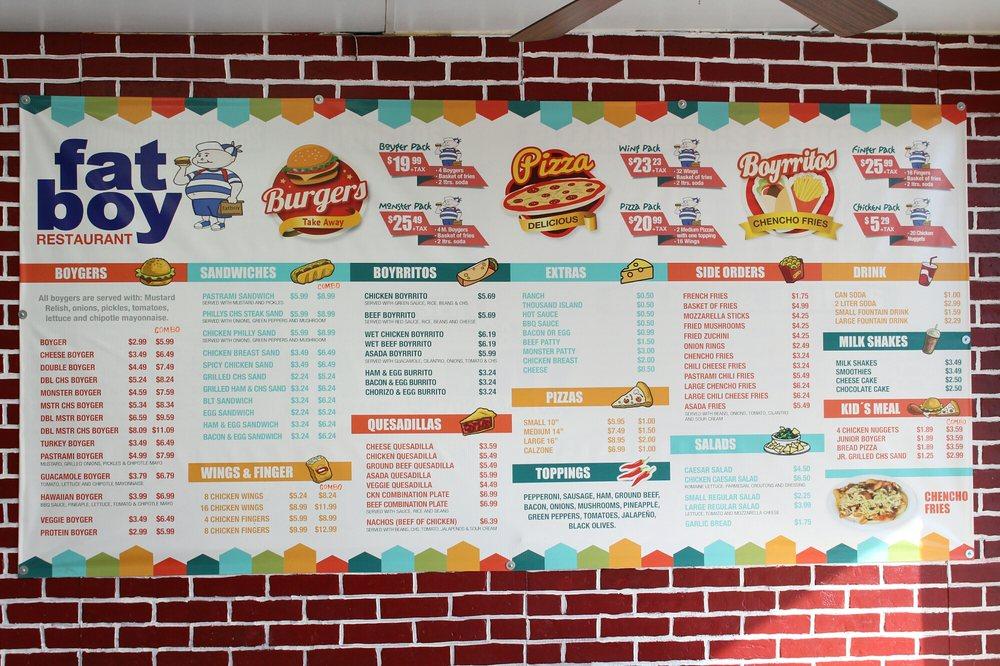Menu at Fat Boy Restaurant, Las Vegas, Stewart Ave #107