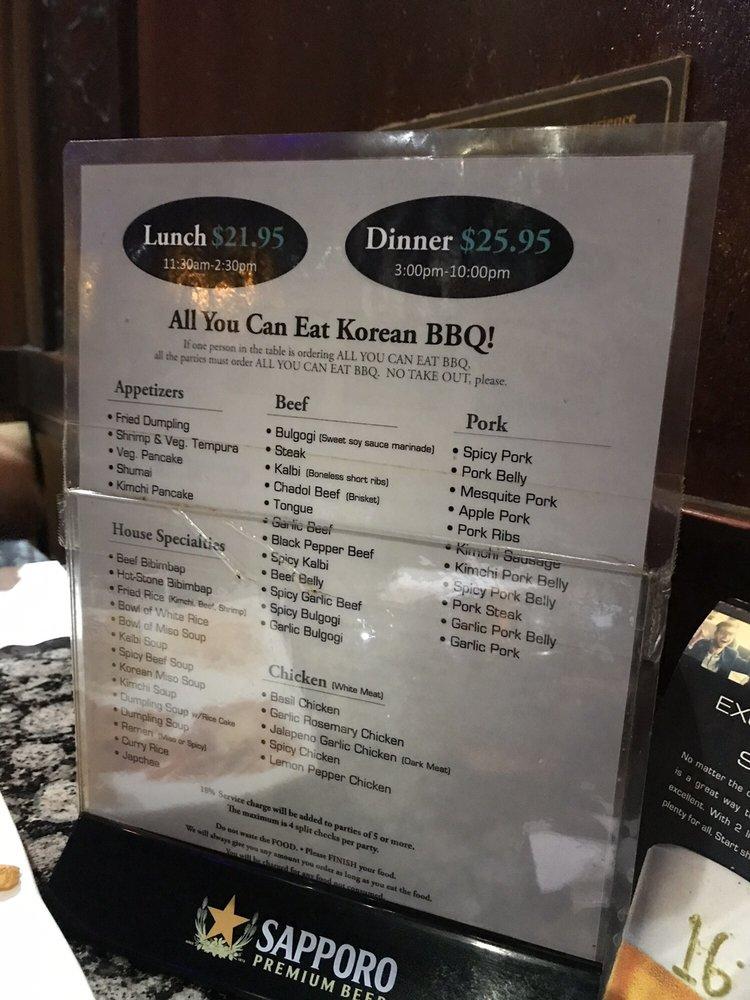 Menu at Gogi House restaurant, Santa Clarita