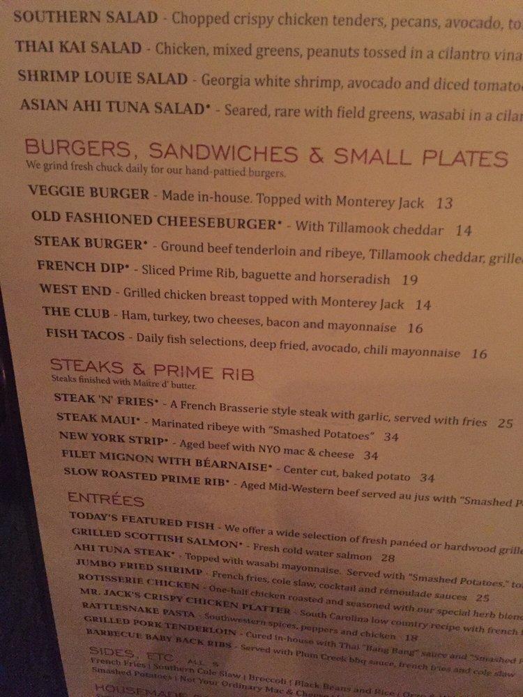 Menu at Redlands Grill steakhouse, Peachtree Corners, Peachtree Pkwy