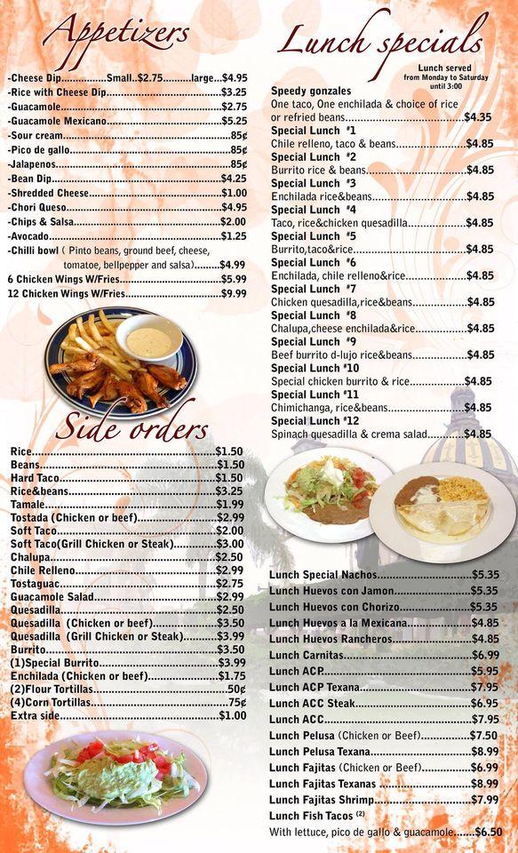 Menu at La Casa Lopez Mexican Grill restaurant, Winston-Salem