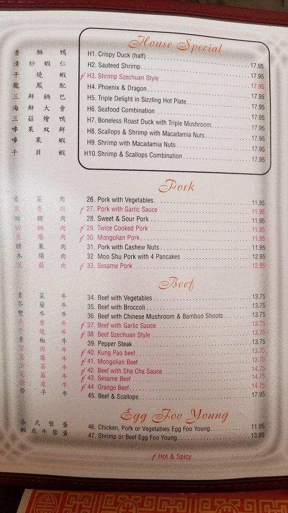 Menu at Szechuan Taste II restaurant, Leadville