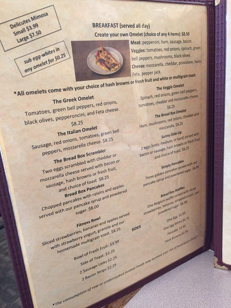 Menu at The Pizza Box pizzeria, Virginia Beach