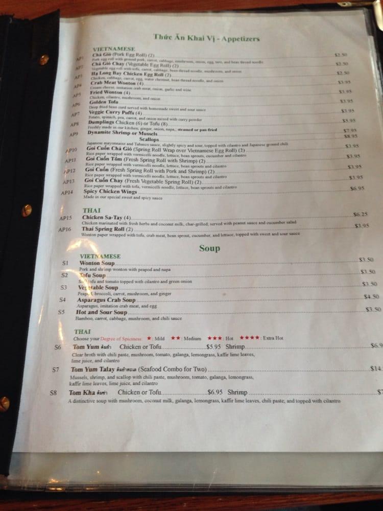 Menu at Hạ Long Bay Restaurant, Madison