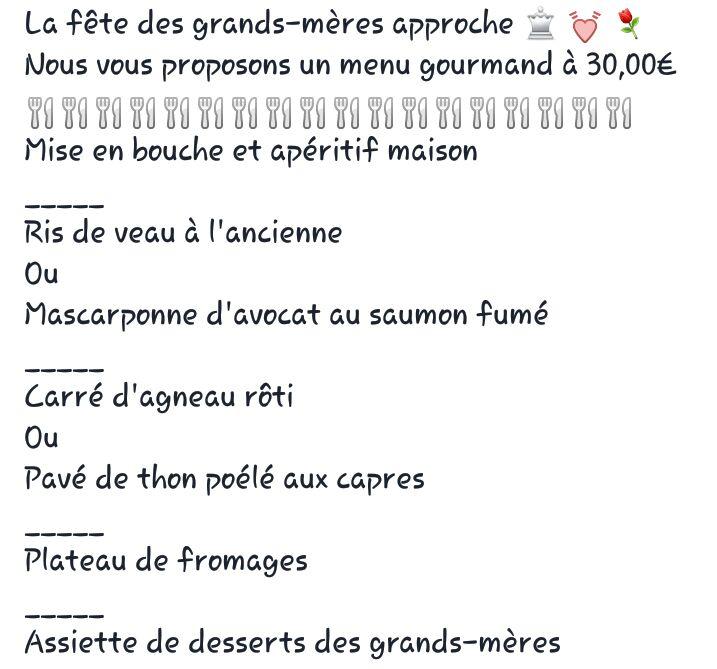 Menu au L'Entre 2 (La Table de Jackie) restaurant, Villecomtal, 9 Route ...