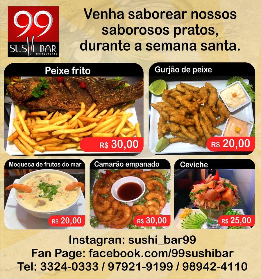 Menu at Sushi Bar 99, Rio de Janeiro