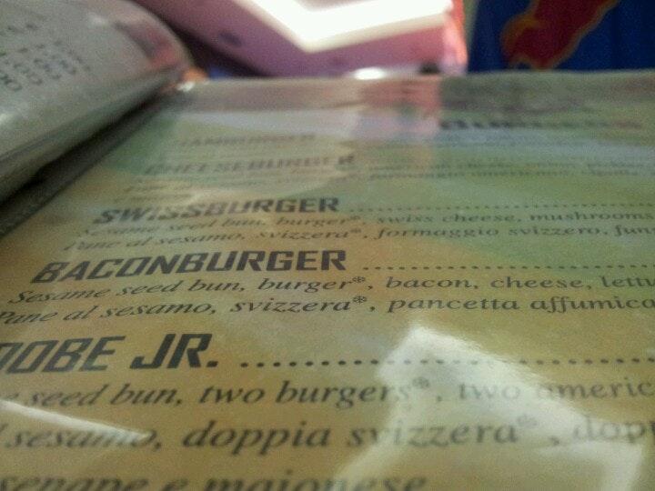 Menu at Bobe's the getaway restaurant, Aviano