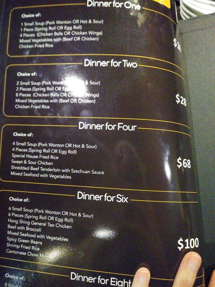 Menu at Hong Shing Restaurant, Toronto