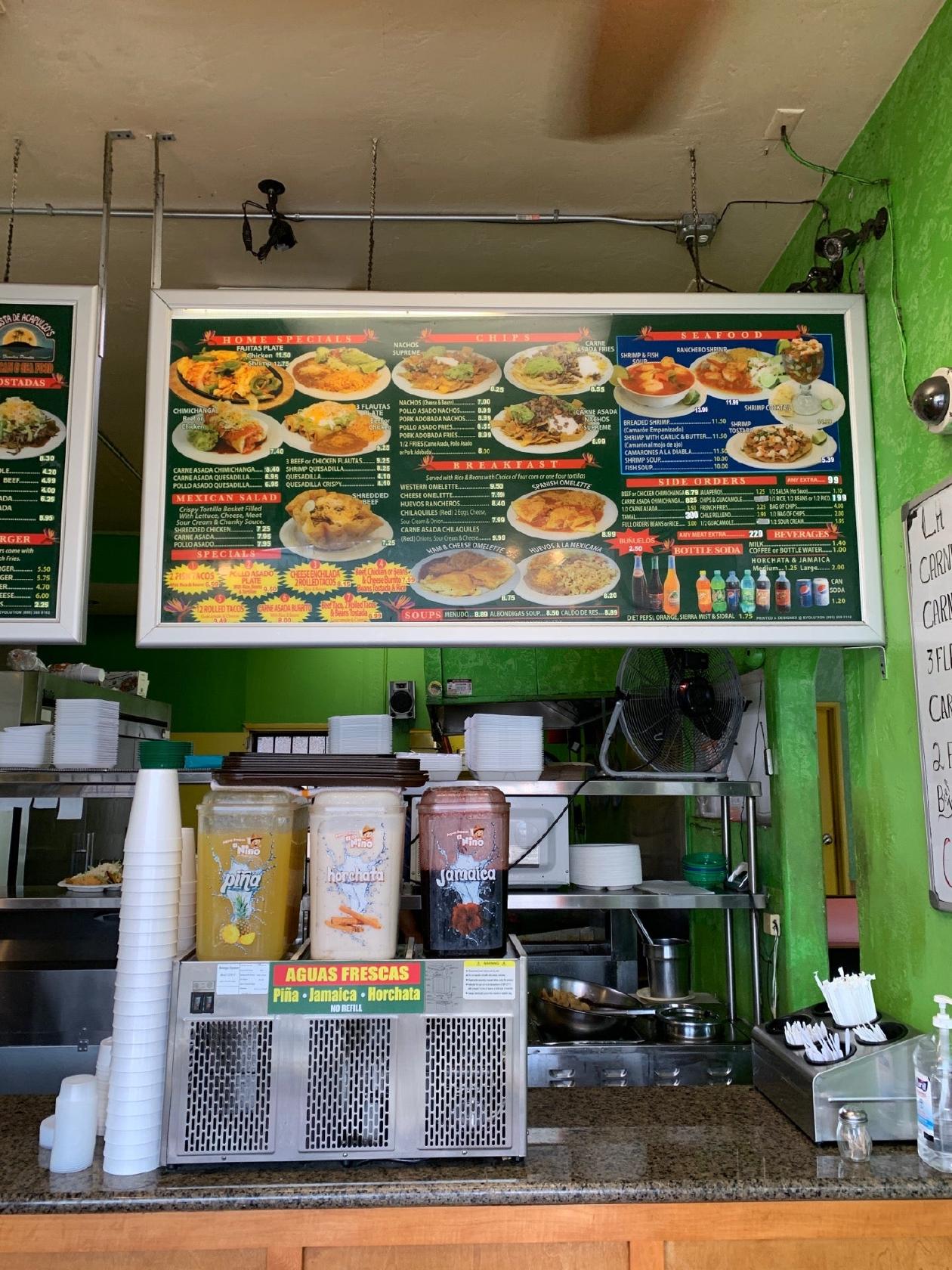 Menu at La Posta De Acapulco restaurant, Spring Valley, Campo Rd