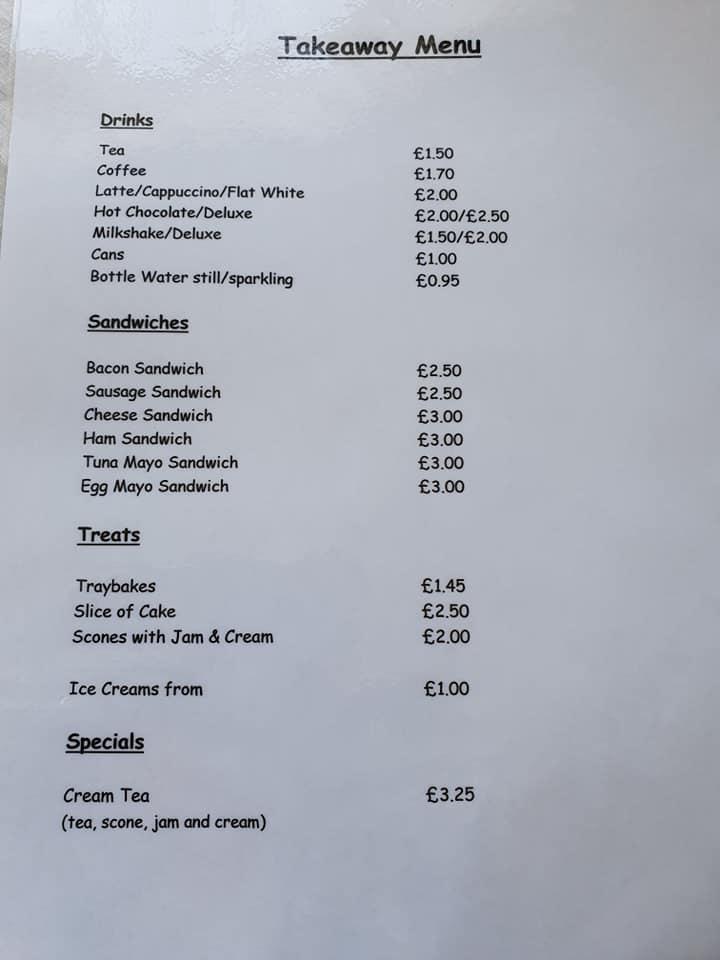 Menu at Titchfield Teahouse cafe, Mansfield