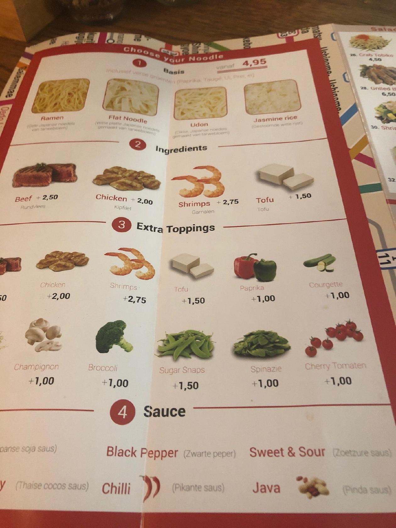 Menu at sumo noodle delivery haarlem 3, Haarlem, Kruisstraat 9