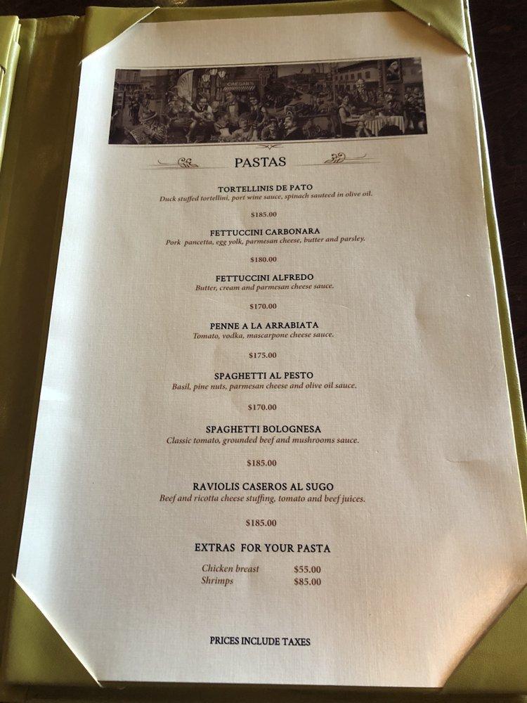 Menu at Caesar's pub & bar, Tijuana, Av. Revolución 8190