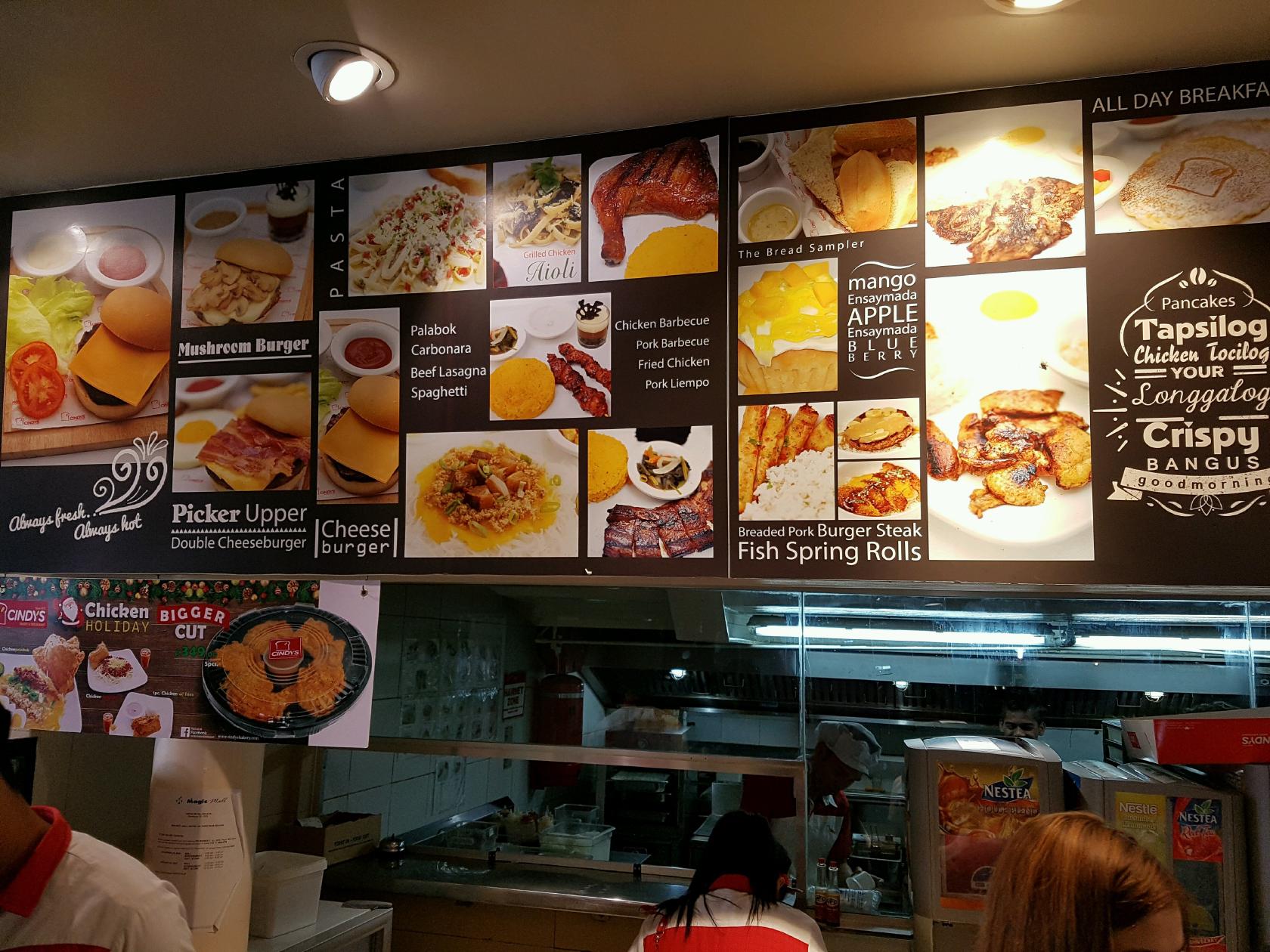 Carta de Cindys Bakery - CB Mall, Urdaneta de Pangasinán