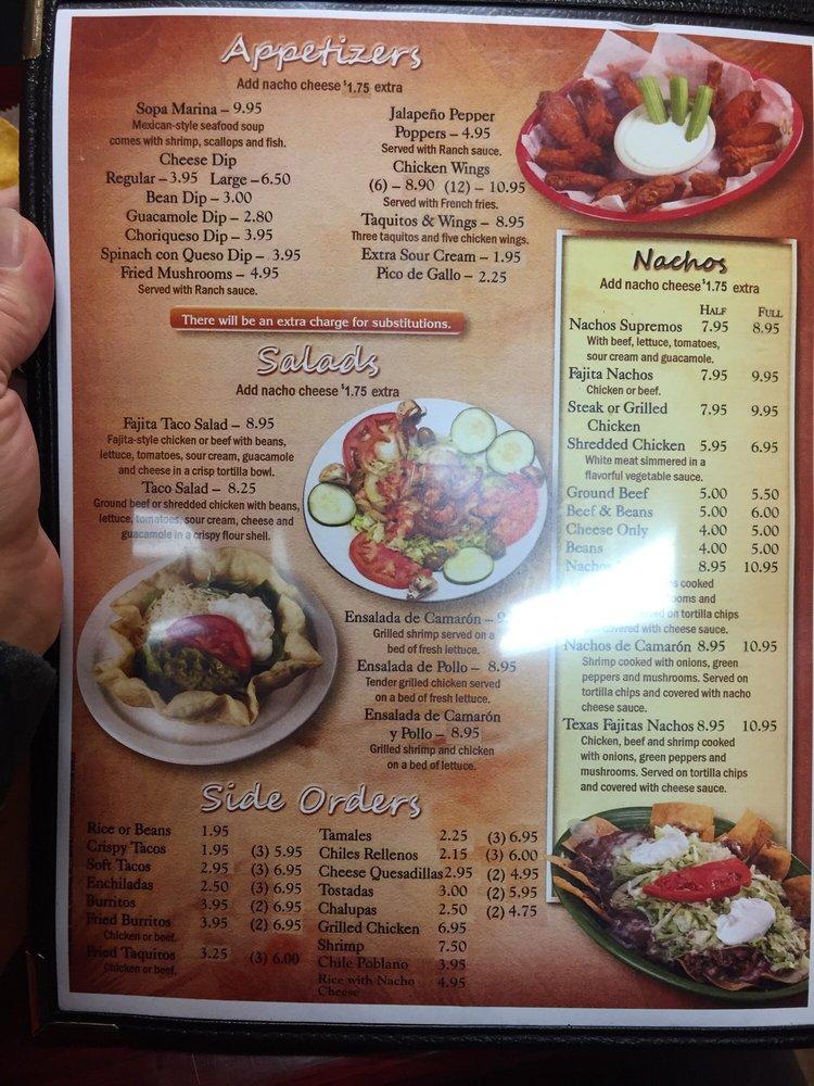Menu at El Manzanillo Mexican Restaurant, Murphy, US-64 # 1370