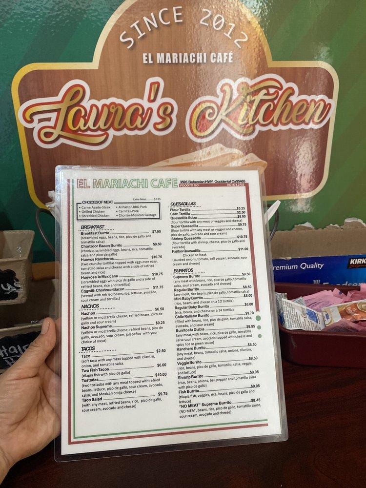 Menu at El Mariachi Cafe, Occidental