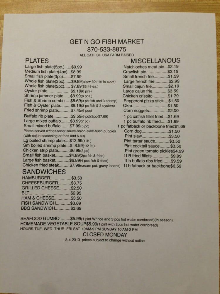 Menu at Get & Go Fish Market restaurant, Stamps