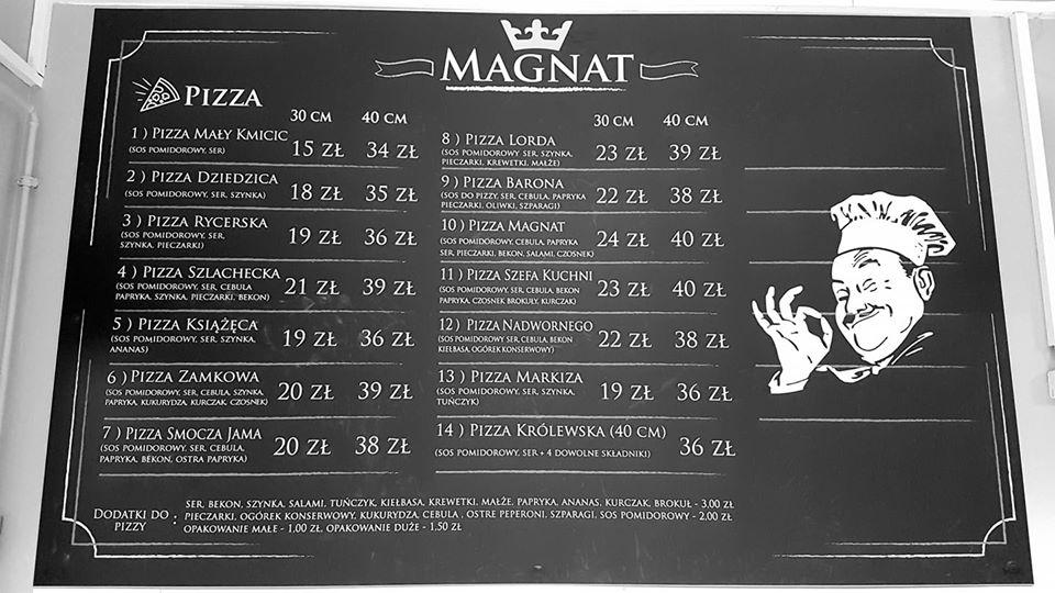 Menu at Magnat. Zamek. Restauracja. Wesela, przyjęcia restaurant, Kowalów