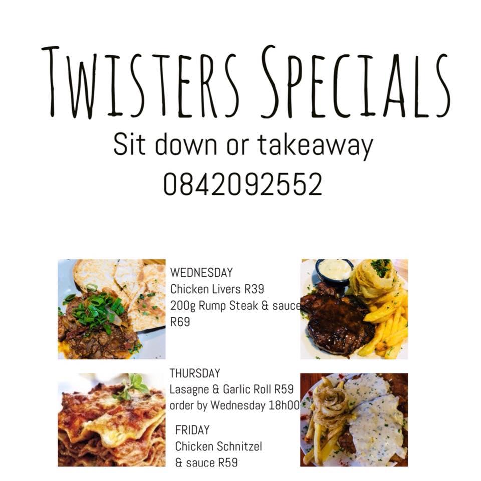 Menu at Twisters pub & bar, Humansdorp