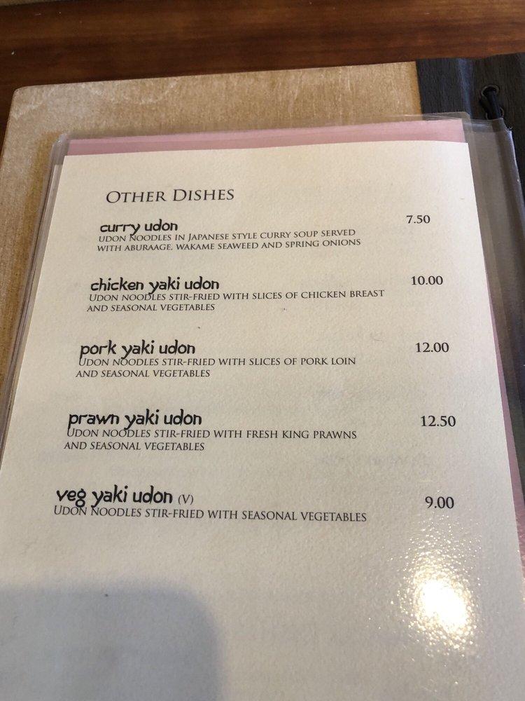 Carta del restaurante Yuzu Japanese Tapas, Manchester