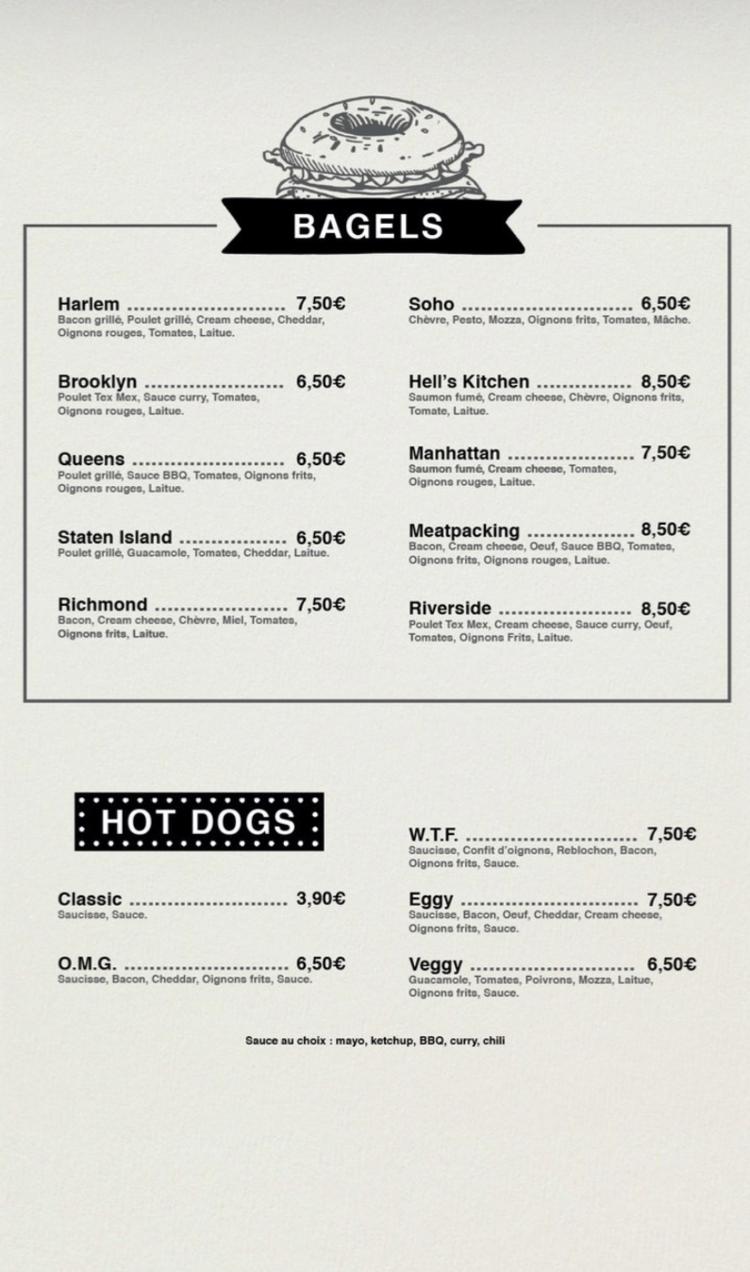Menu at 2 Hands restaurant, Montpellier