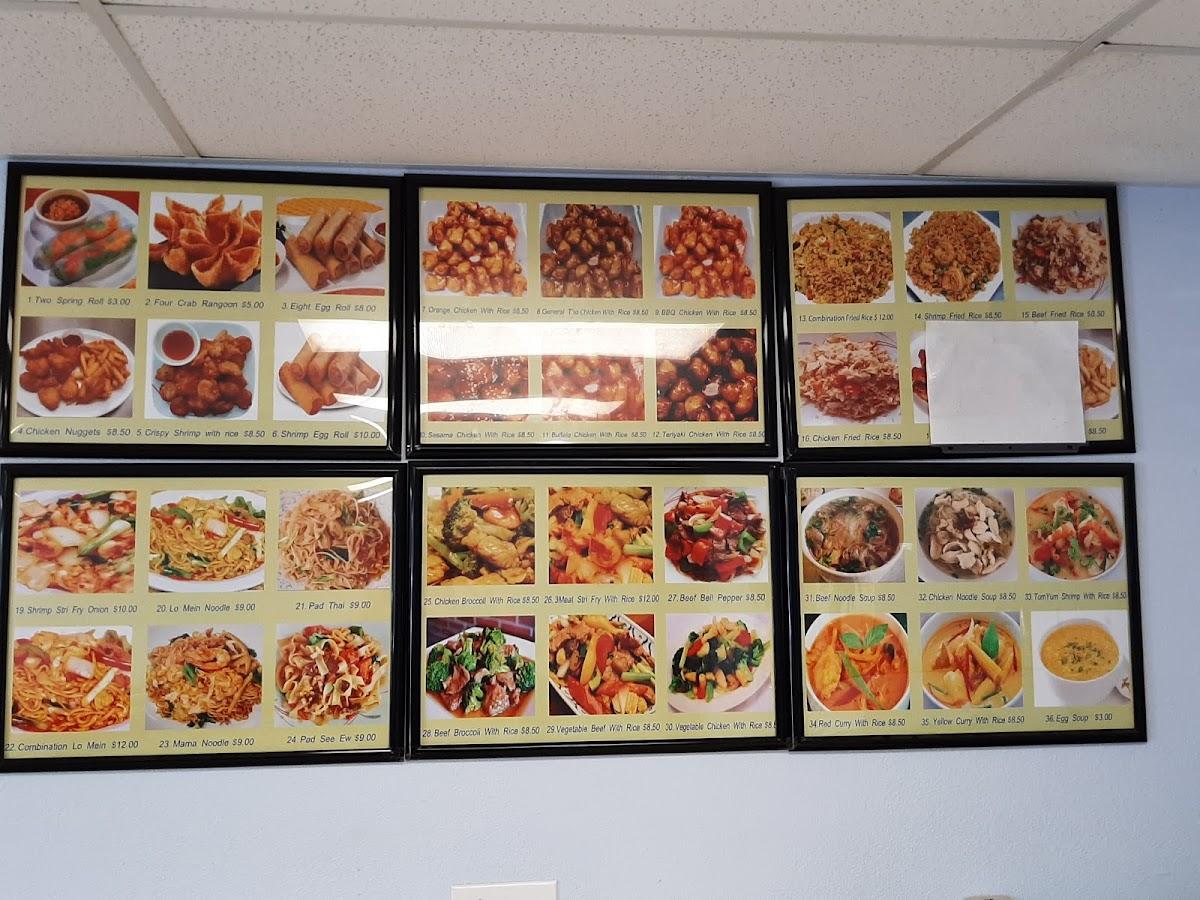 Menu at Asian kitchen restaurant, Pecos