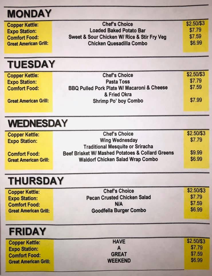 Menu at Cafe 401, Huntsville, Bradford Dr NW Lockheed Martin Campus