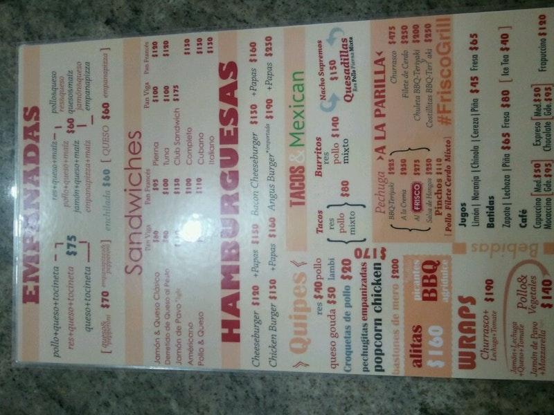 Menu at Frisco Snack & Grill restaurant, Bonao, San Fco De Mac