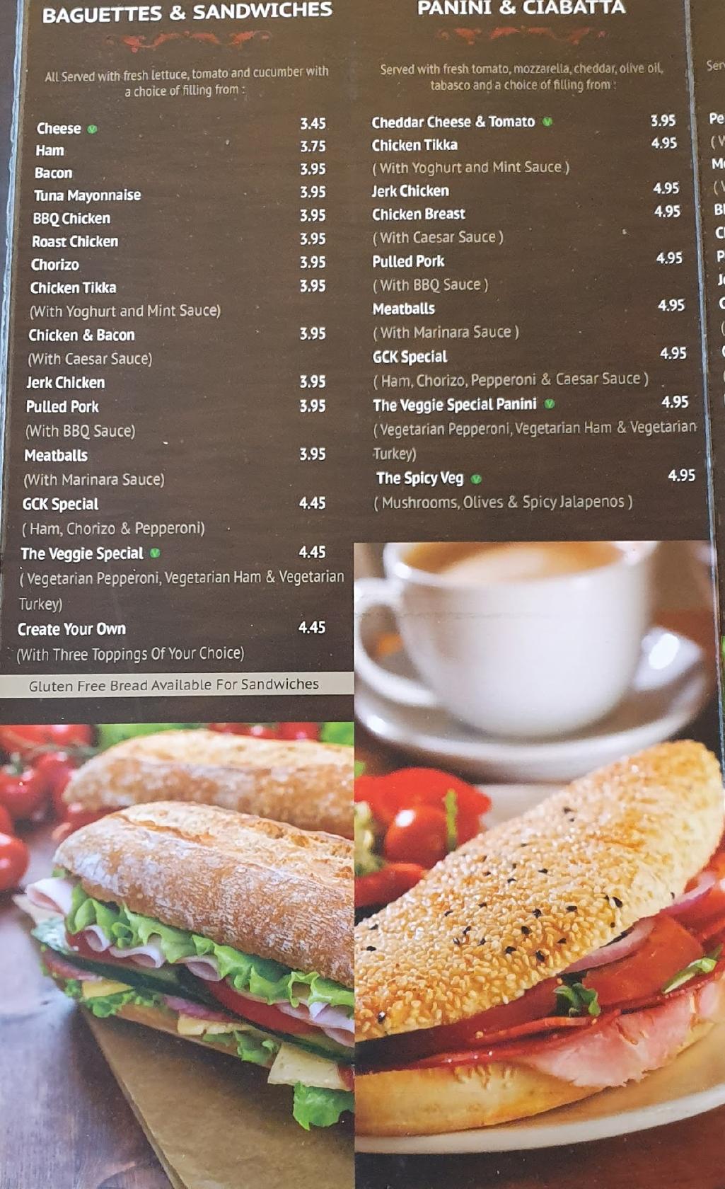 Menu at Grand Central Kitchen restaurant, Birmingham
