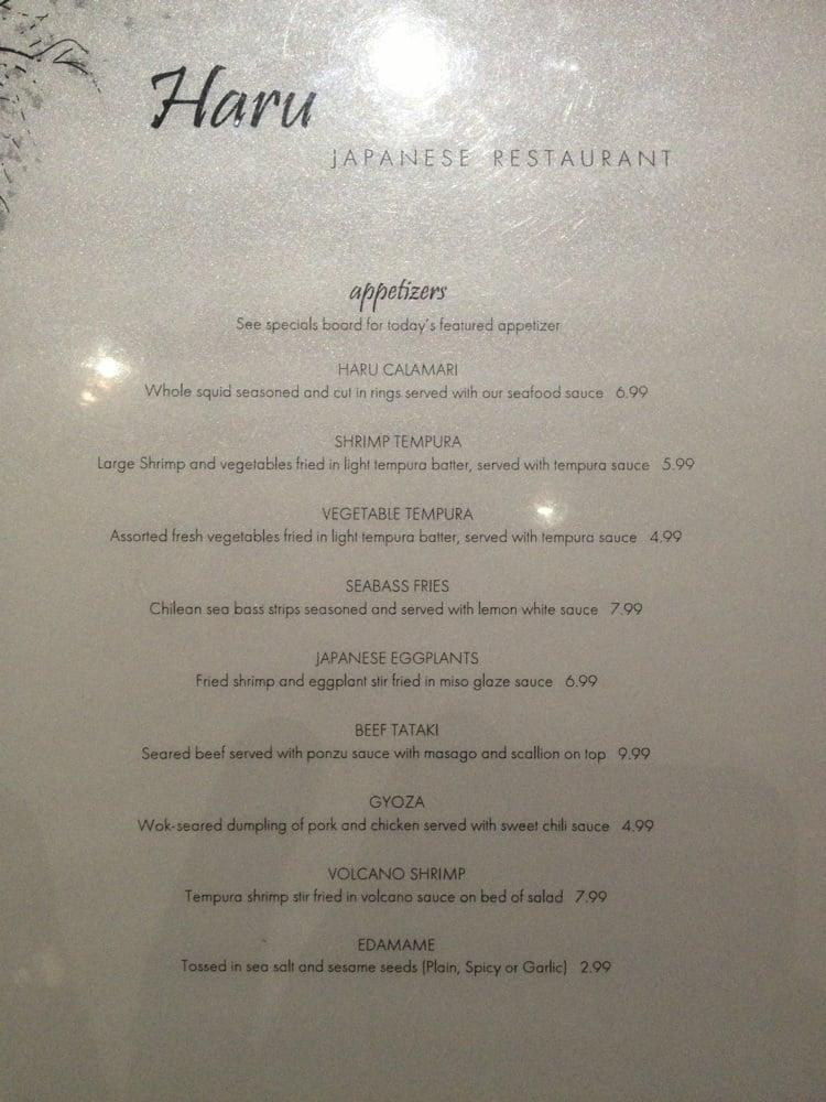 Menu at Naru Japanese Restaurant, Southaven