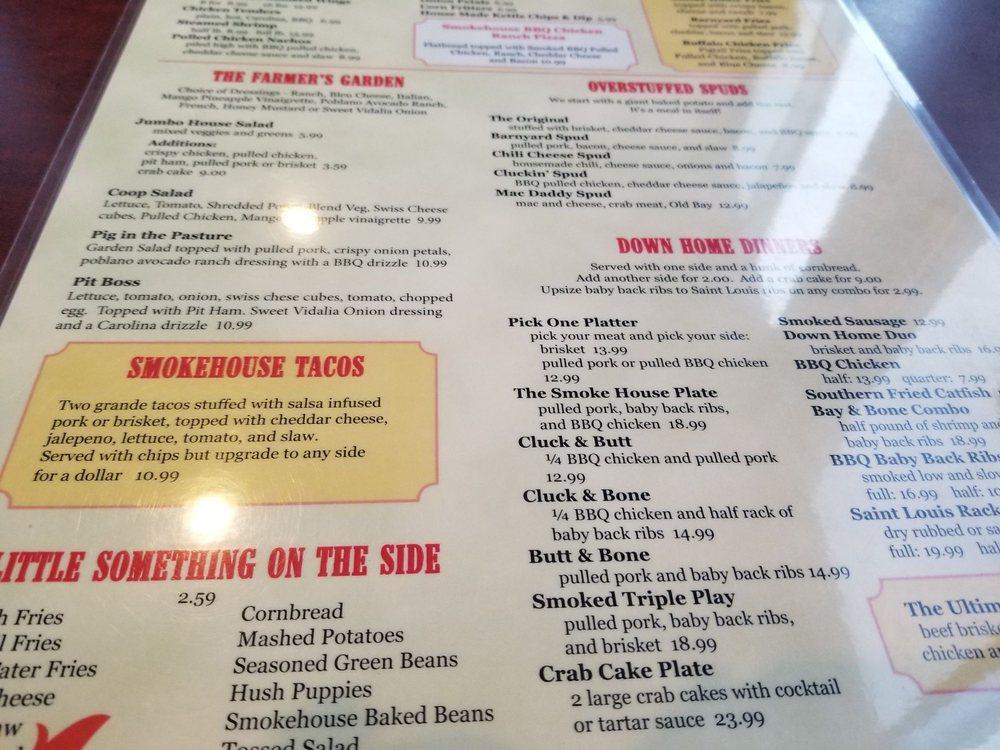 Menu at Old South Smoke House BBQ, Port Deposit