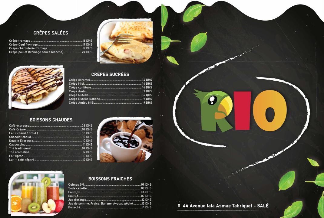 Menu at RIO FOOD restaurant, Salé