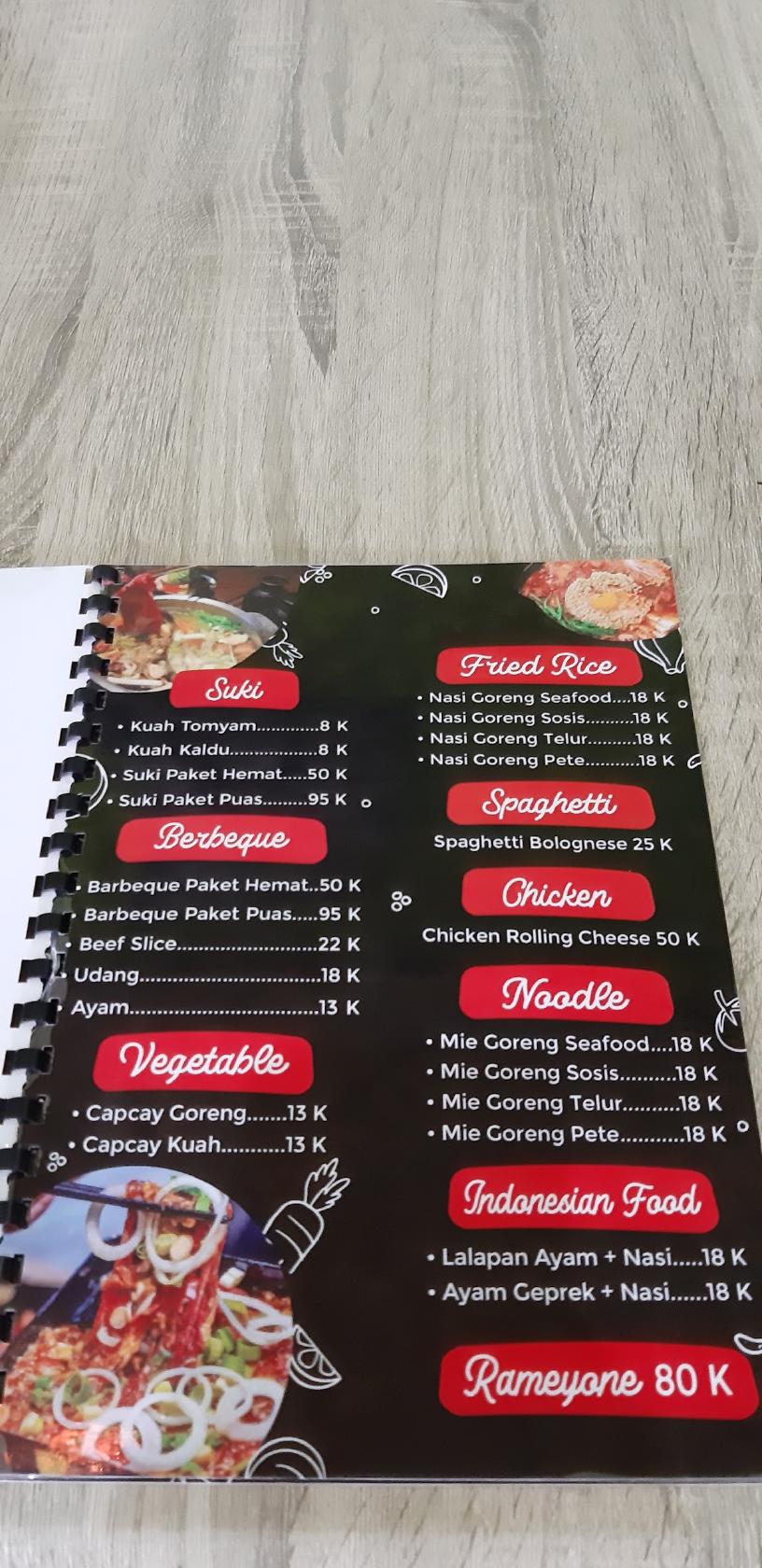 Menu at SUKA SUKI & BBQ, Bersujud