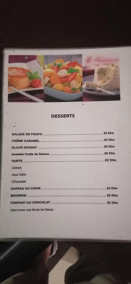 Menu at Café l'excellence cafe, Casablanca