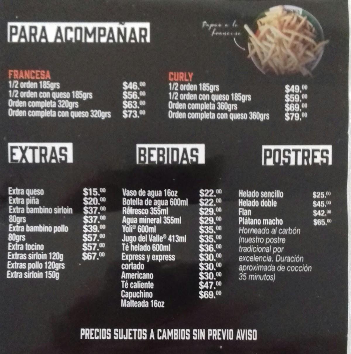 Menu at Ruben’s Hamburgers San Jerónimo restaurant, Mexico City ...