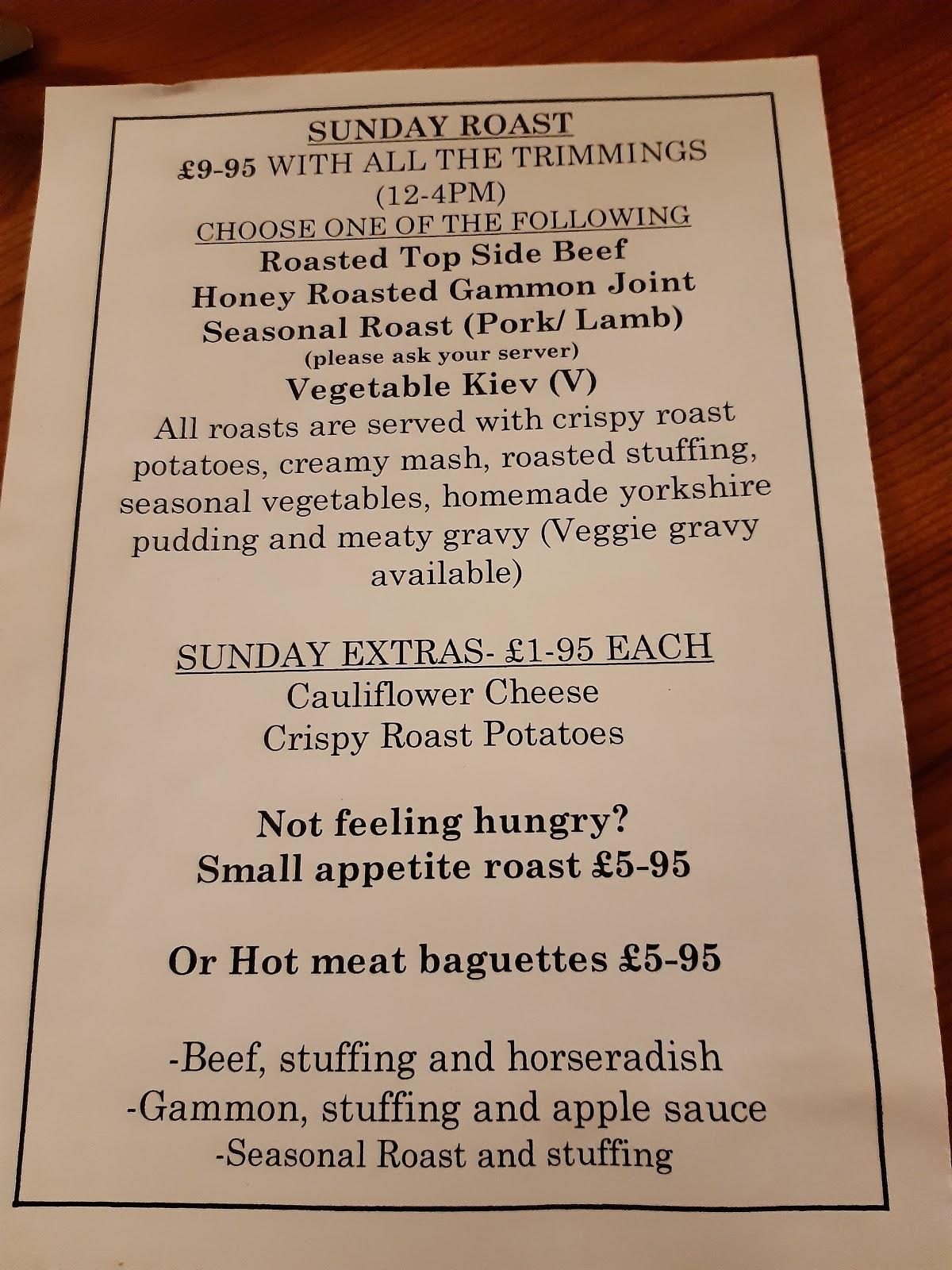 Menu at The Manvers Arms at Cotgrave pub & bar, Nottingham, The Cross