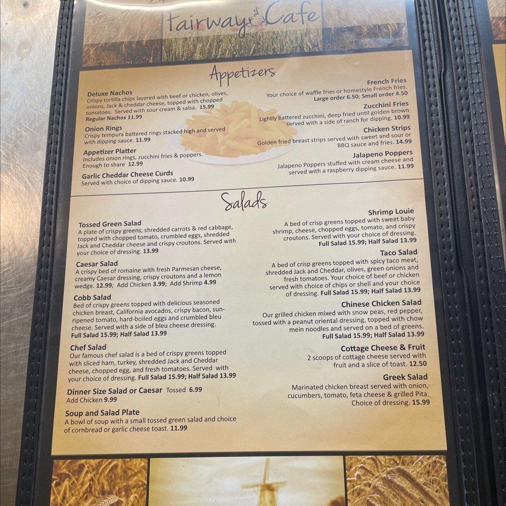 Menu at Fairway Center cafe, Lynden