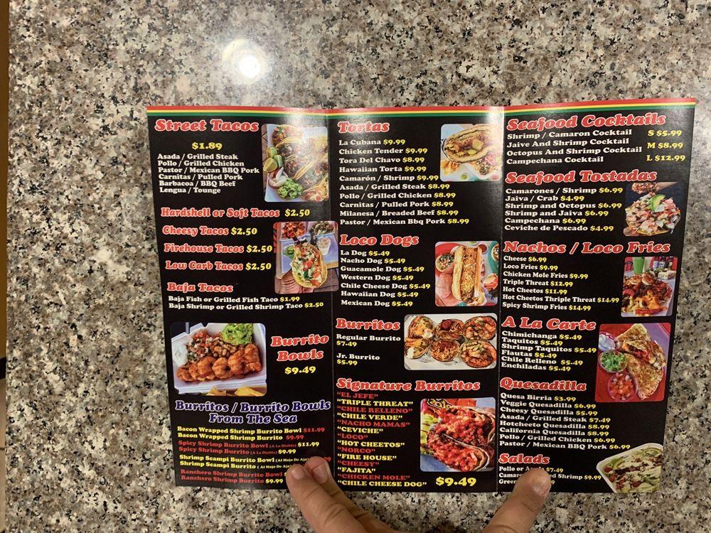 Menu at Loco Burrito restaurant, Moreno Valley