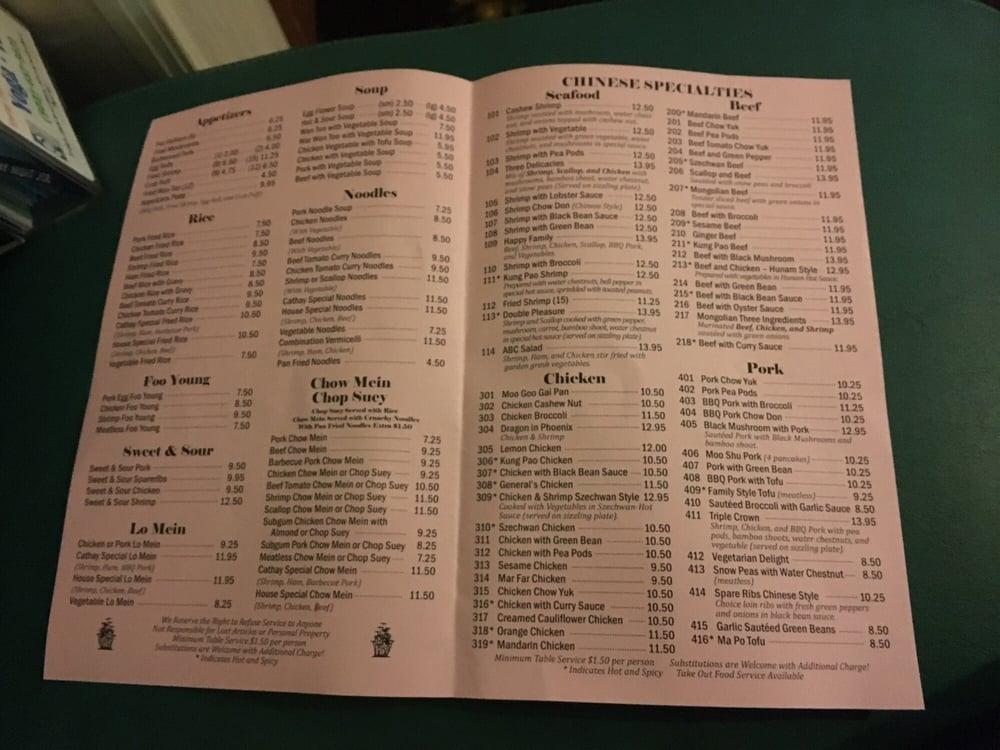 Menu at New Cathay restaurant and lounge, Clackamas
