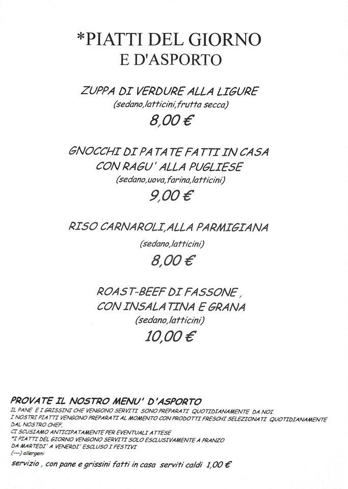 Menu at Ristorantino Del Cin Cin, Vercelli, Corso Libertà