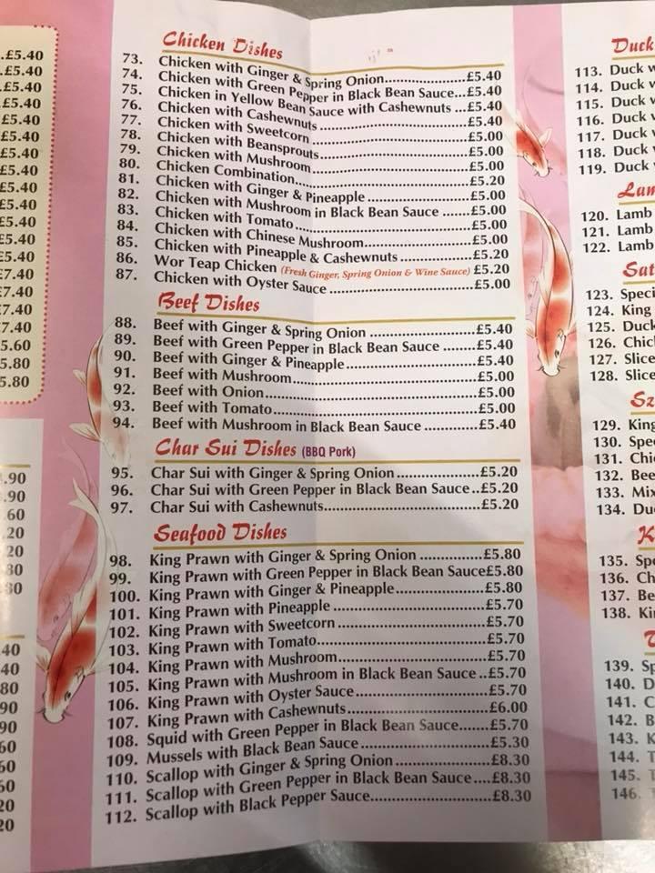 Menu at China gourmet dunblane restaurant, Brant