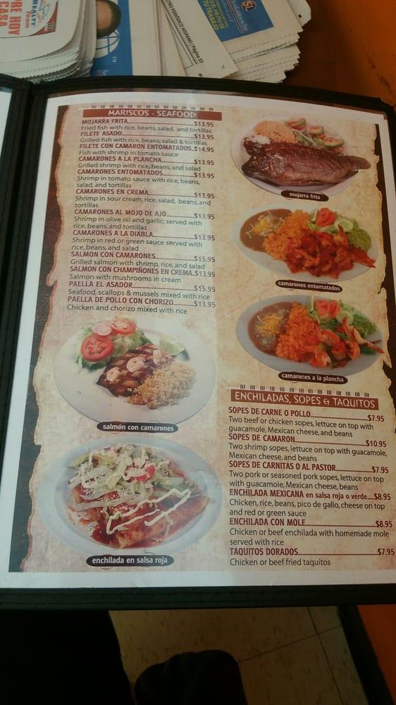 Menu at El Asador Restaurant, Fredericksburg, 100 Olde Greenwich Dr